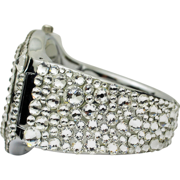 Glitz And Glamour Cuff Bracelet Watch (Silvertone) – Kirks Folly