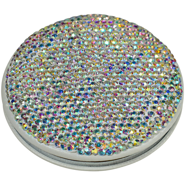 Fairyland Crystal Compact Mirror (Silvertone/Crystal AB) – Kirks Folly