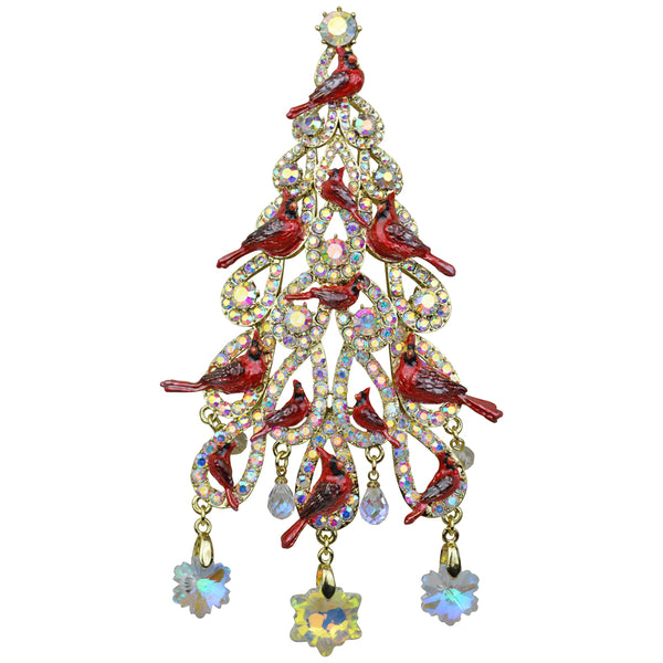 "AS IS" Couture Cardinal Christmas Tree Pin Pendant (Goldtone) – Kirks ...