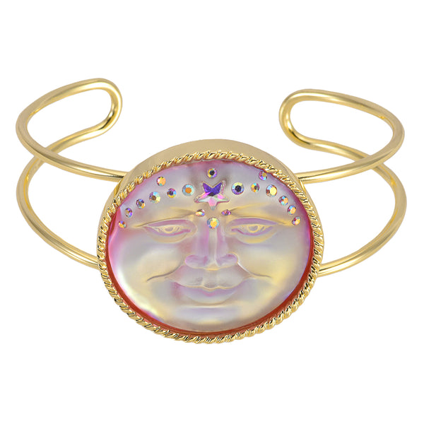 Venus Mystic Moonlight Seaview Moon Cuff Bracelet (Goldtone/Mystic Moo ...