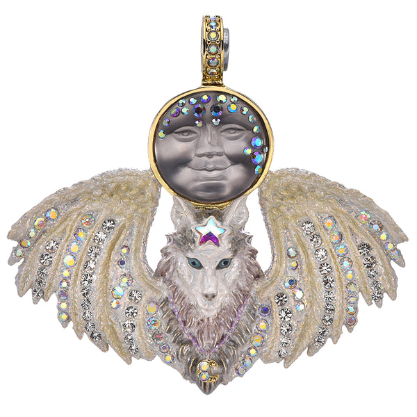 Spirit Of The Wolf Moon Magnetic Enhancer (Goldtone) – Kirks Folly