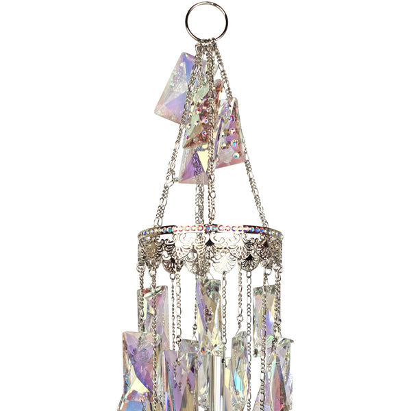 Divine Dutchess Crystal Chandelier Wind Chime (Sterling Silvertone ...
