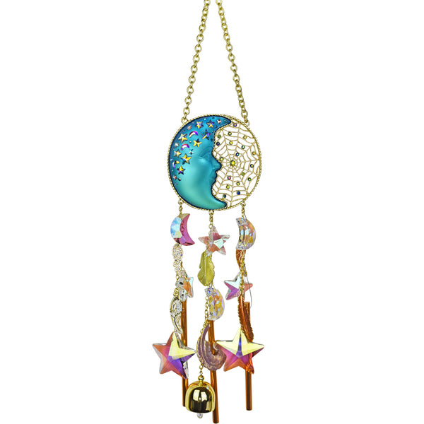Venus Mystic Moon Shadow Dreamcatcher Wind Chime (Goldtone/Blue Sphinx ...