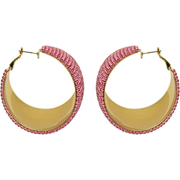 Oh La La Hoop Pierced Earrings (Goldtone/Pixie Pink) – Kirks Folly