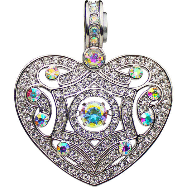 Dancing Crystal Heart Magnetic Enhancer (Silvertone) – Kirks Folly